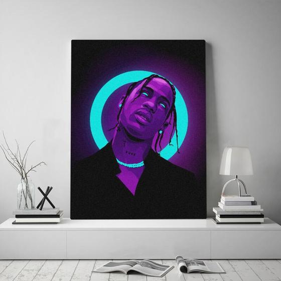 Quadro decorativo Travis scott neon poster - Caverna Quadros - Quadro ...