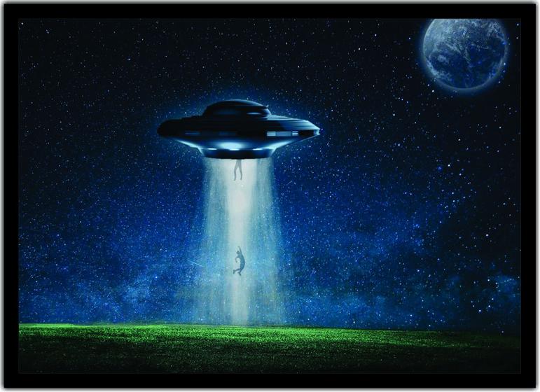 Quadro Disco Voador Ovni Extraterrestres Com Moldura G04 - Vital ...