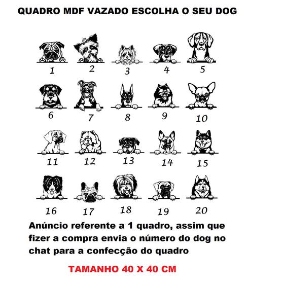 Quadro Dogs Cachorros Pet Shop Casa Escritório Mdf Vazado - IMPERATRIX ...