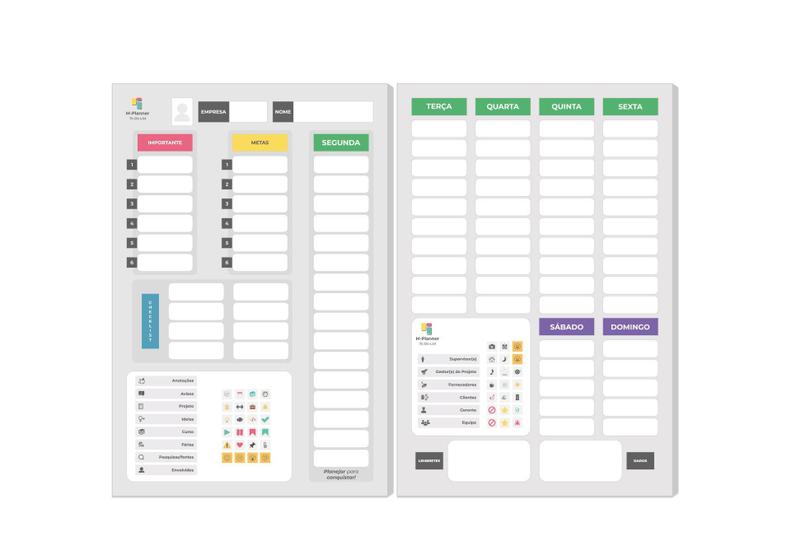 Quadro Duplo To Do List Tarefas Semanal +Tecnologia - Branco - M ...