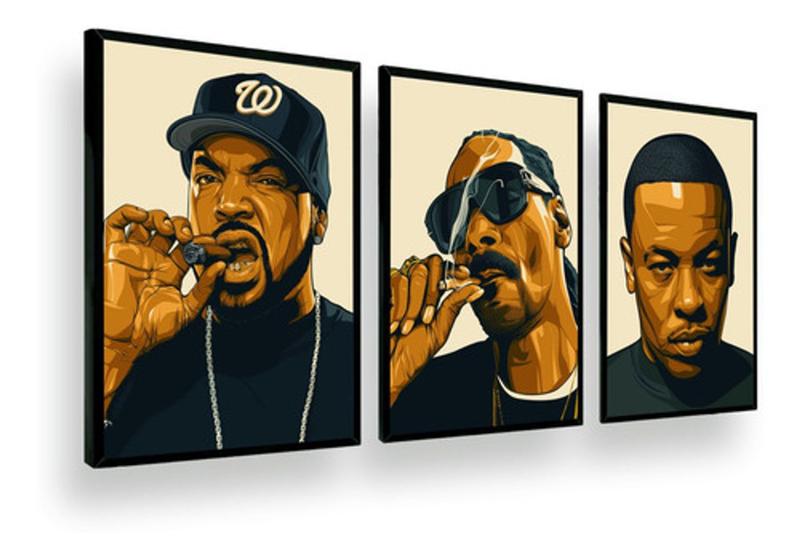 Quadro Emoldurado Coleção Dr Dree Ice Cube Snoop Dog - Ponto do ...