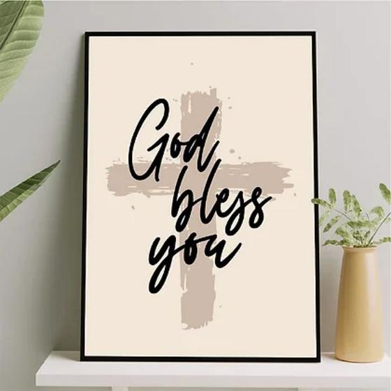 Quadro God Bless You Cruz 33x24cm - Quadros On-line - Quadro Decorativo ...