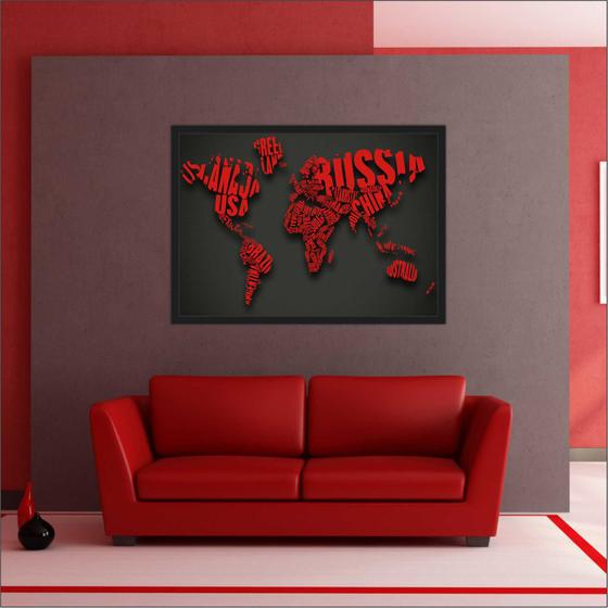 Quadro Mapa Mundo Países Continentes Geografia Mundi TT02 - Vital ...