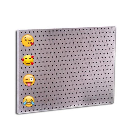 Quadro Metálico Mural Coração em Aço 60x45 cm Kit Imã Emoji - Gv Office ...
