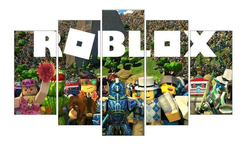 Quadro Mosaico Gamer 5 Peças Mdf Game Roblox Video Game - Premium ...