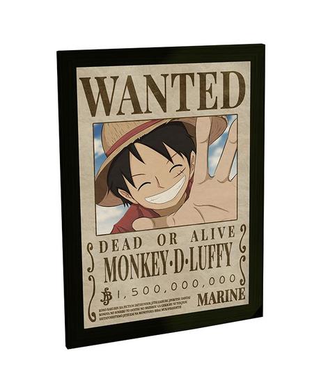 Quadro One Piece Cartaz Procurado Luffy Wanted C/ Moldura - Isca Zero ...