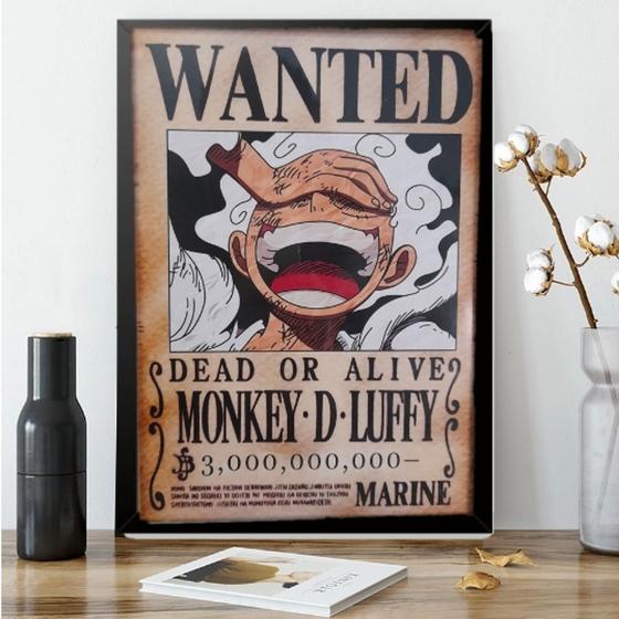 quadro onipiece procurado luffy - 5d - Quadro Decorativo - Magazine Luiza