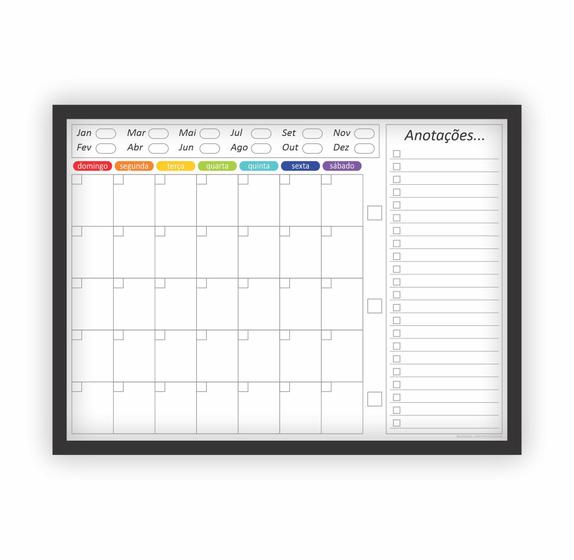 Quadro Planejamento Mensal Planner Com Moldura Mod02 - Micro Oficina ...