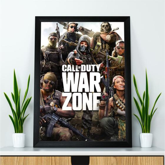 Quadro Poster Call of Duty WarZoneMoldura e Vidro 30x40cm - LAYKE ...