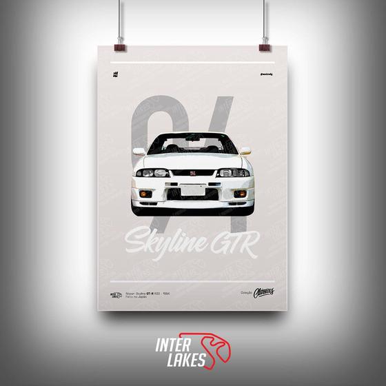 Quadro/poster nissan skyline gt-r r33 1994 - série clássicos ...