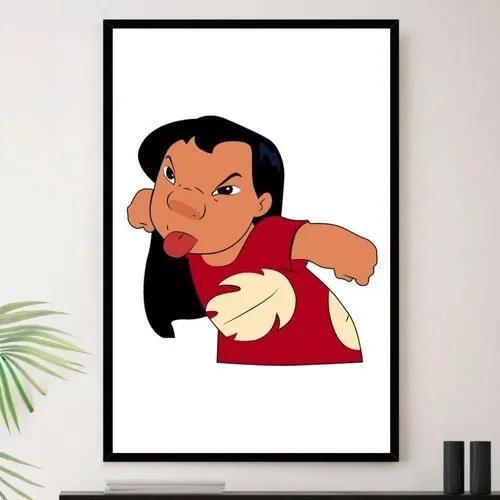 Quadro Princesa Lilo E Stich Infantil A3 35x45cm - So Quadro - Quadro ...