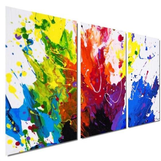 Quadro Sala Quarto arte abstrata tinta espirrada colorida - Conspecto ...