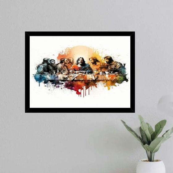 Quadro Santa Ceia Moderna - Aquarela 45x34cm - Quadros On-line - Quadro ...