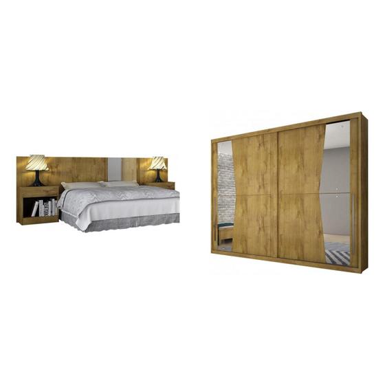 Quarto de Casal Completo MadeiraMadeira com Guarda Roupa 2 Portas e ...