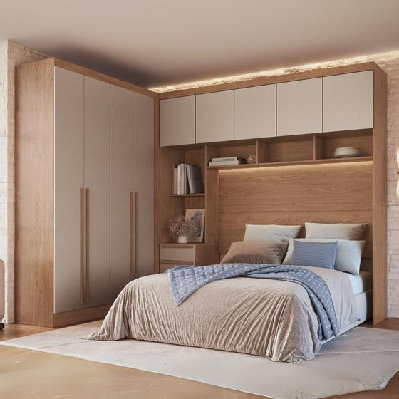 Quarto Modulado Casal 10 Portas 3 Gavetas Infinity Móveis Castro ...