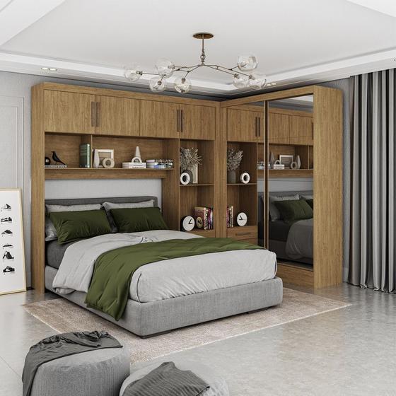 Quarto Modulado Casal com Espelho 6 Portas Belém Premium Carioca Móveis ...