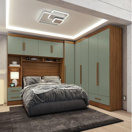 Quarto Modulado Casal Completo 4 Peças 5 Portas 4 Gavetas com Maleiro ...