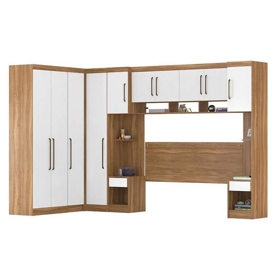 Quarto Modulado Casal Modena Composição 2 Amêndola/Branco - Demóbile ...