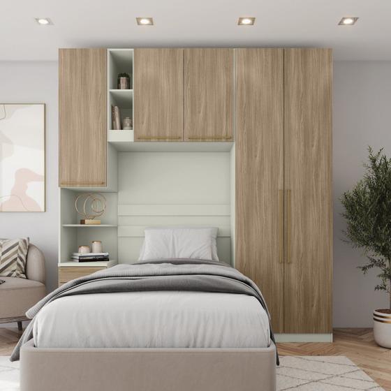 Quarto Modulado Solteiro Completo 5 Portas 6 Gavetas - Henn - Quarto ...
