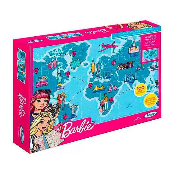 Quebra-Cabeça Barbie Mapa-Múndi Travel 100 pçs - 2316.5 - Xalingo ...