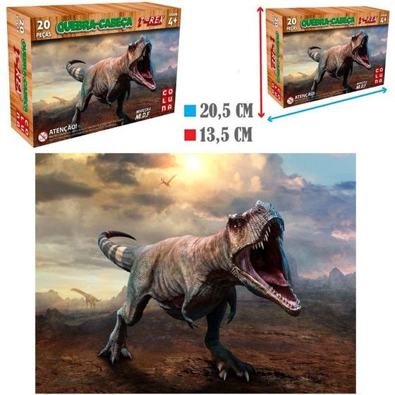 Quebra cabeca de madeira mdf t-rex com 20 pecas na caixa - COLUNA ...