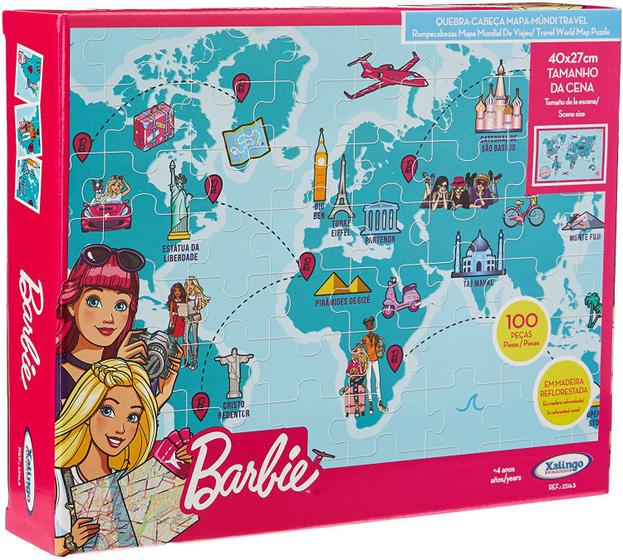 Quebra-cabecas mapa-mundi travel barbie - XALINGO - Quebra-Cabeça ...
