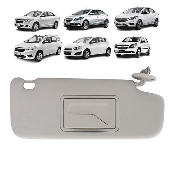 Quebra Sol Cinza com Caixa Espelho Chevrolet Cobalt Onix Prisma Spin Sonic Agile 2012 a 2021 ...