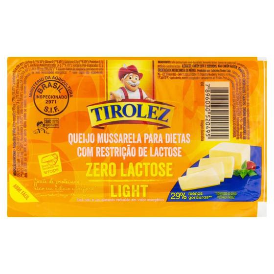 Queijo Mussarela Light Zero Lactose TIROLEZ Pedaço 360g - Queijo ...