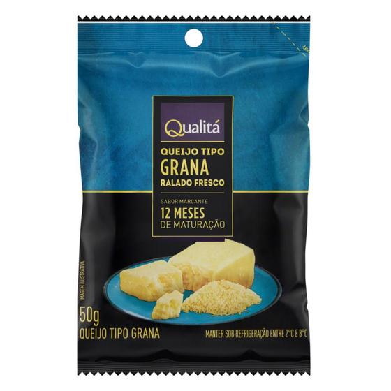 Queijo Tipo Grana Ralado Fresco Qualitá Pacote 50g - Queijo Ralado ...