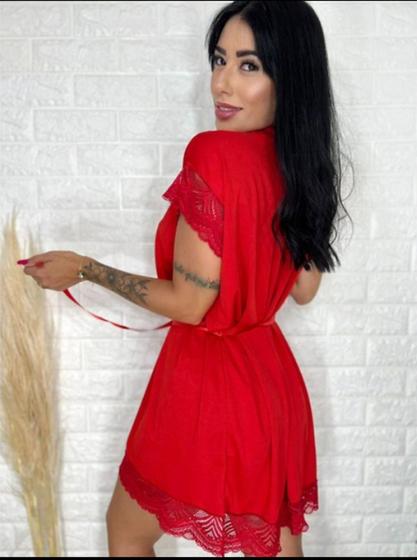 Quimono Sensual com Renda Hoby Feminino Roupão Sexy Roby Rendado Moda - Amaré Lingerie - Roupão ...