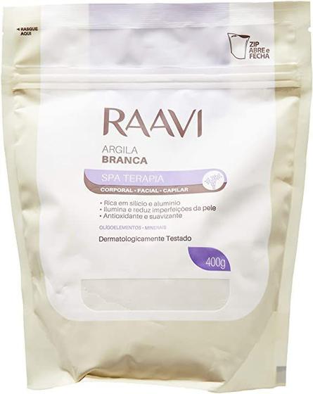 Raavi Argila Branca Corporal/facial/Capilar Spa Terapia 400g - Argila ...