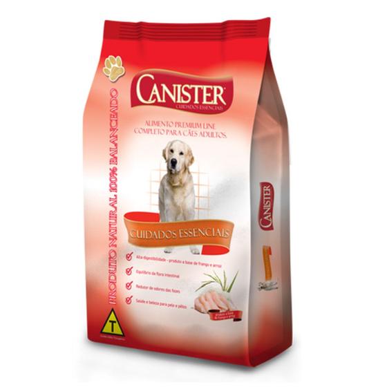 Ração Canister Cuidados Essenciais para Cães Adultos Sabor Arroz e ...