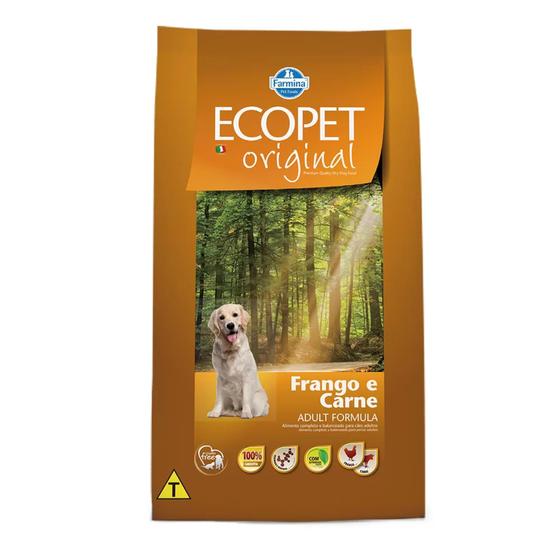 Ração Ecopet Original 15KG Carne e Frango para Cães Adultos - Outros ...