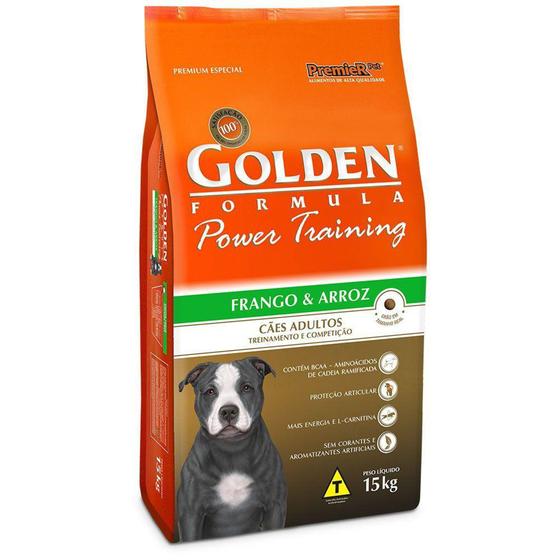 Ração Golden Power Training Cães Adultos Sabor Frango e Arroz 15kg ...