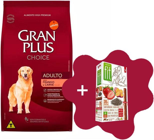 Ração Gran Plus Cães Choice Adultos Frango E Carne 15kg + Surpresa ...