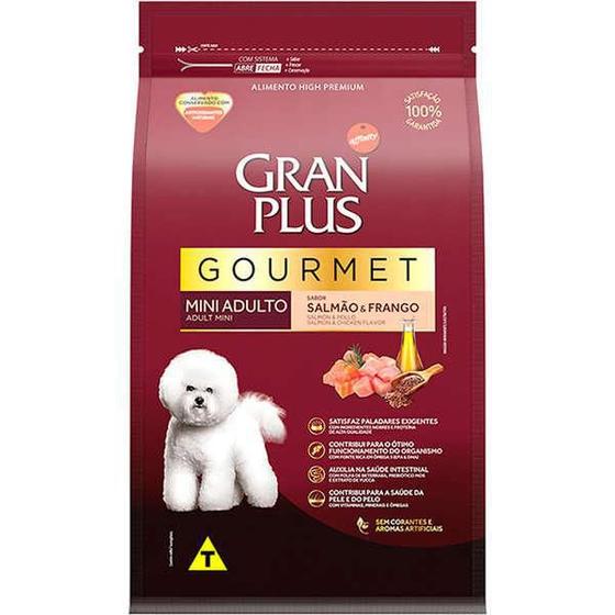 Ração Gran Plus Gourmet Mini Adulto Salmão E Frango 3Kg - Ração Seca ...
