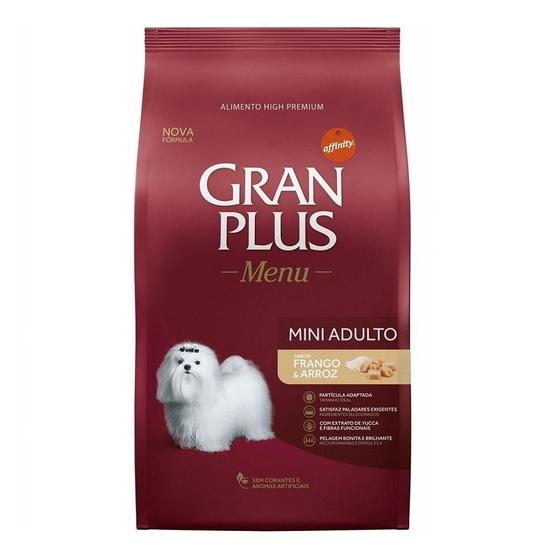 Ração Gran Plus Menu Cães Adultos Mini Frango E Arroz 3Kg - Guabi ...