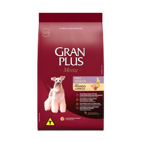 Ração Gran Plus Menu Cães Sênior Raças Mini Frango e Arroz - Ração Seca ...