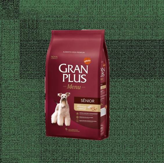 Ração Gran Plus Menu Cão Senior Frango e Arroz - Guabi - Ração Seca ...