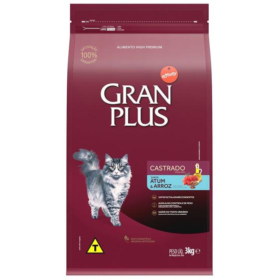 Ração Gran Plus Menu para Gatos Castrados Sabor Atum e Arroz - GranPlus ...