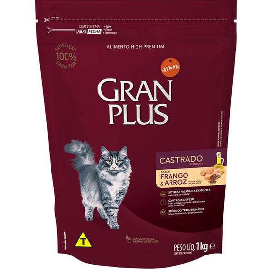 Ração Gran Plus Menu para Gatos Castrados Sabor Frango e Arroz ...