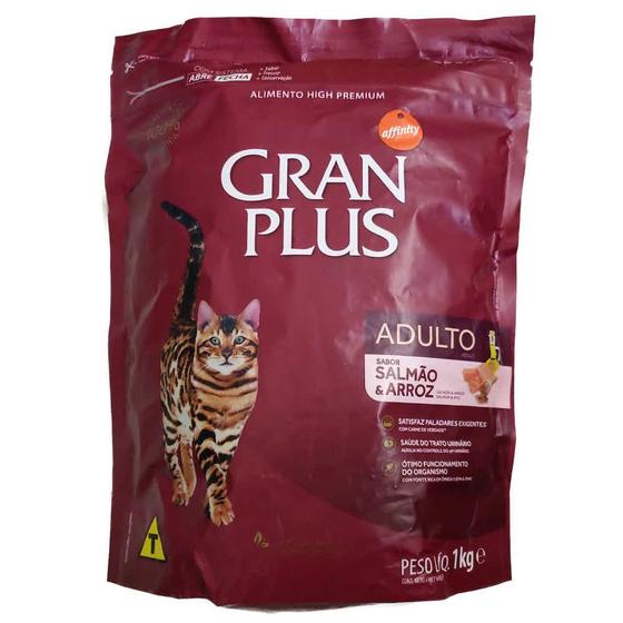 Ração Gran Plus Salmão e Arroz para Gatos Adultos 1kg - Ração Seca para ...
