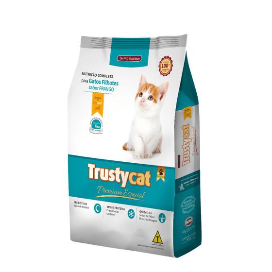 Ração Para Gatos Filhotes Trustycat Sabor Frango Nutrição Completa 1kg ...