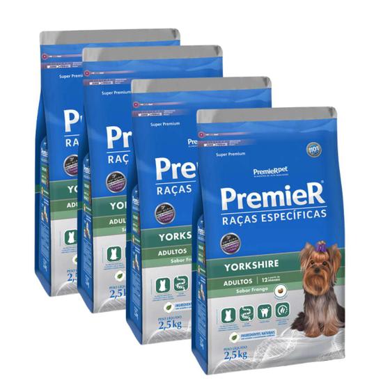 Ração Premier Adulto 2,5 kg Para cão Yorkshire Kit-4 - Ração Seca para ...