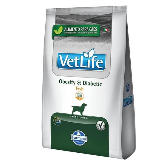 Ração Seca Vet Life Natural Obesity e Diabetic Fish para Cães - 2 Kg ...