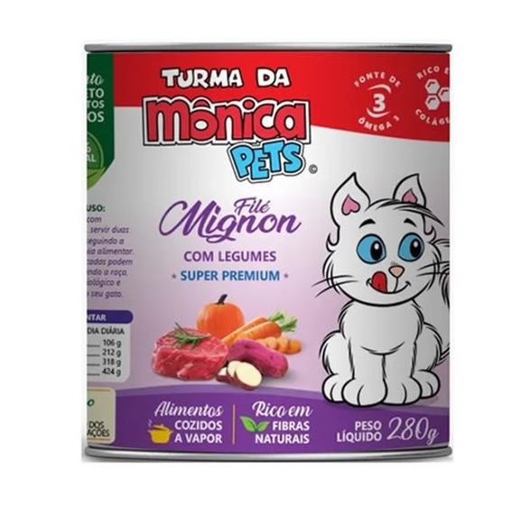 Ração úmida turma da monica patê para gatos sabor filé mignon 280g ...