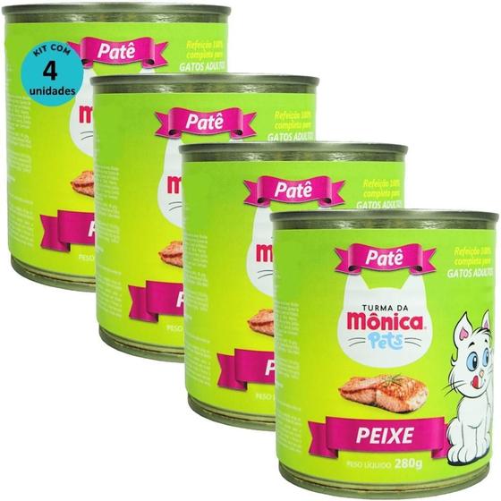 Ração Úmida Turma Da Mônica Pets Patê Sabor Peixe 280G Gatos ...