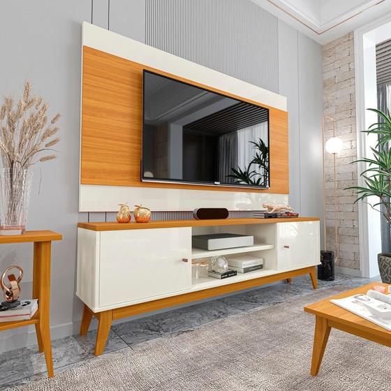 Rack 2 Portas com Painel para Tv 65 Polegadas Itália 180cm - ViaNossa ...