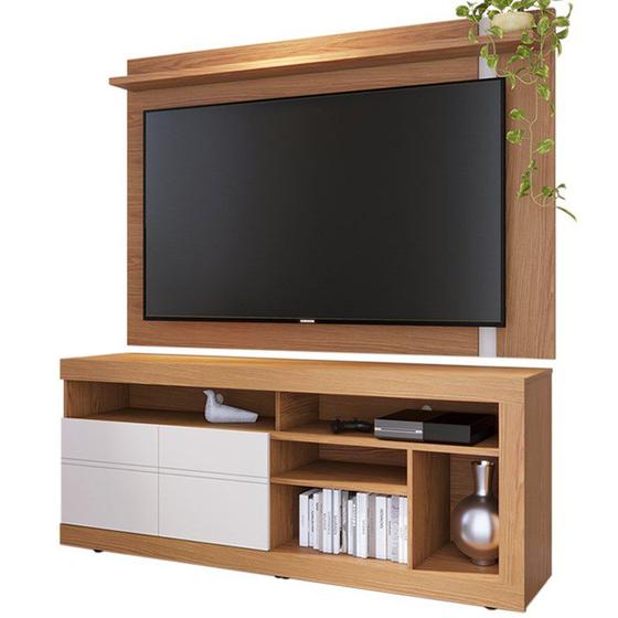 Rack 2 Portas Inaja E Painel TV 70 Polegadas Leme Freijo Off White ...