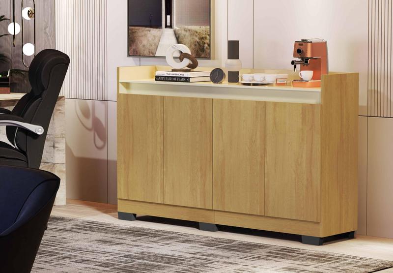 Rack Aparador Escritório Hall De Entrada Cantinho De Café Retro Modelo ...